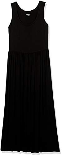 Amazon Essentials Women's Tank Waisted Maxi Dress (Available in Plus Size), Black, Large
