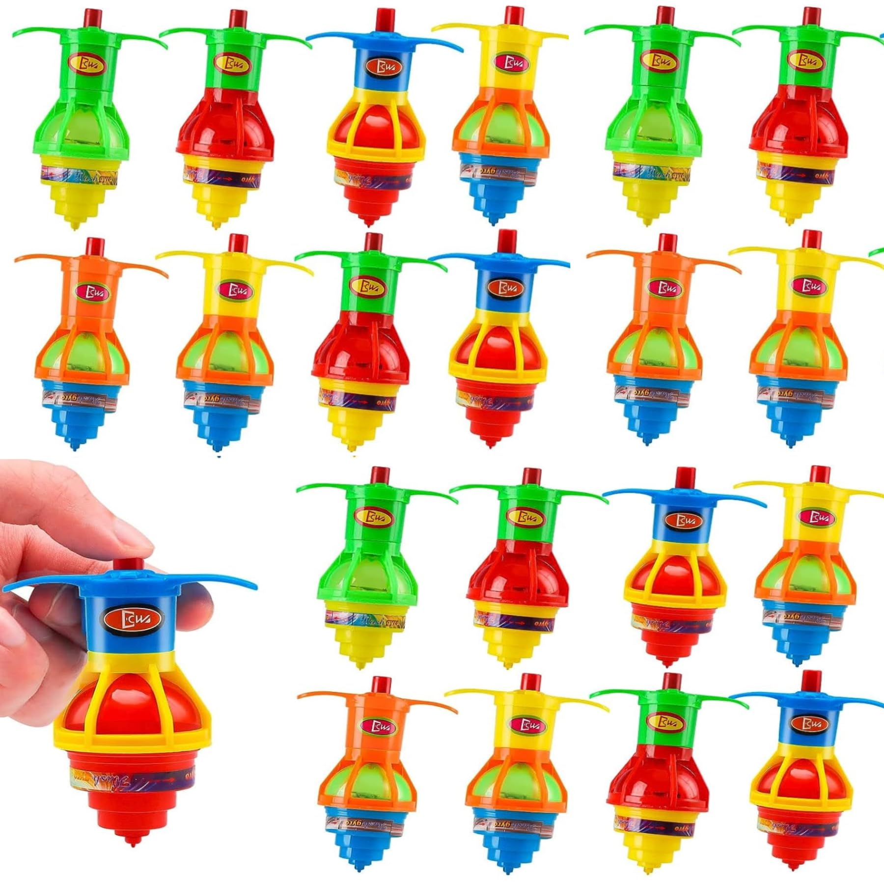20 Pack LED Light up Flashing UFO Spinning Tops for Kids, Gyroscope Novelty Bulk Toys Goodie Boys and Girls Best Party Favors