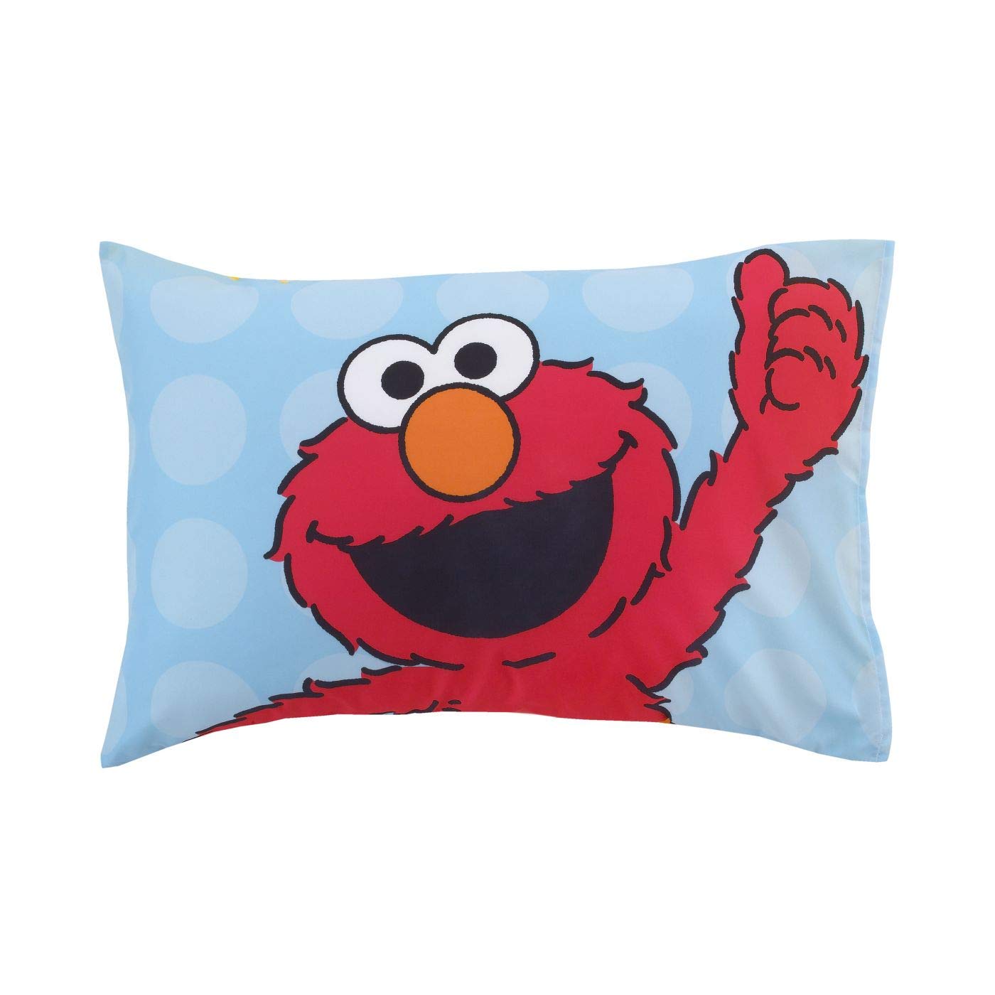 Sesame Street Best Friends Blue, Red, Yellow 4 Piece Toddler Bed Set - Comforter, Fitted Bottom Sheet, Flat Top Sheet, Reversible Pillowcase
