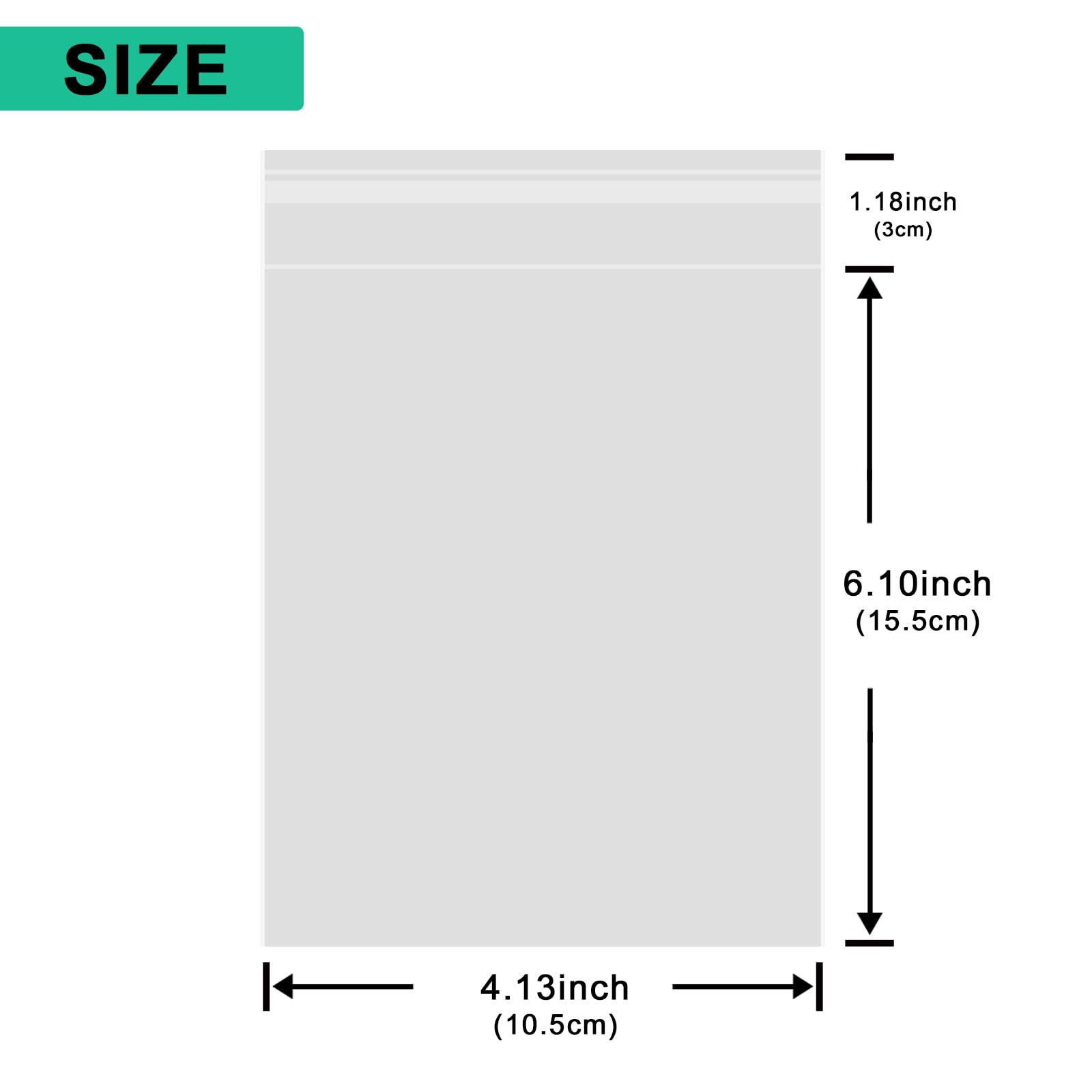 200ct Clear Plastic Bags, Self Sealing Cellophane Bags, Resealable Cellophane Bags for Bakery Cookies Candy Decorative Wrappers (4" x 6")