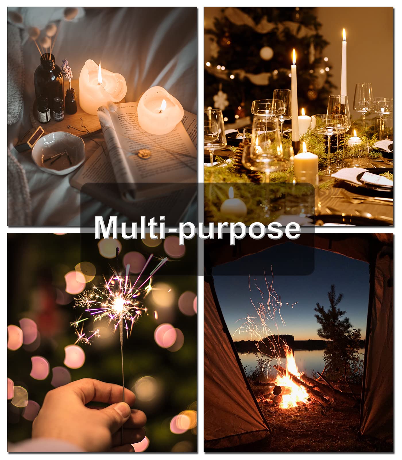 2 Pack Electric Candle Lighter Long Lighter USB Rechargeable Lighter Arc Flameless Plasma Windproof for Candle Camping
