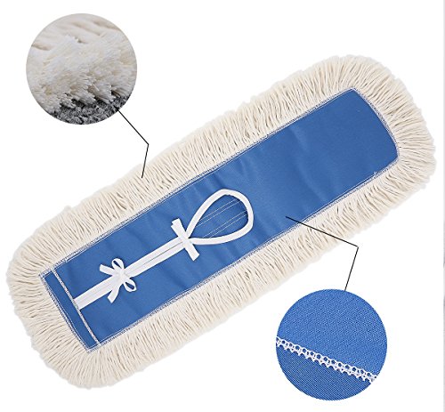 24 Inch Industrial Strength Cotton Dust Mop Head Refill, Replacement Head for Home, Industrial and Commercial Use, Fits Standard Size Mop Frame 1pc