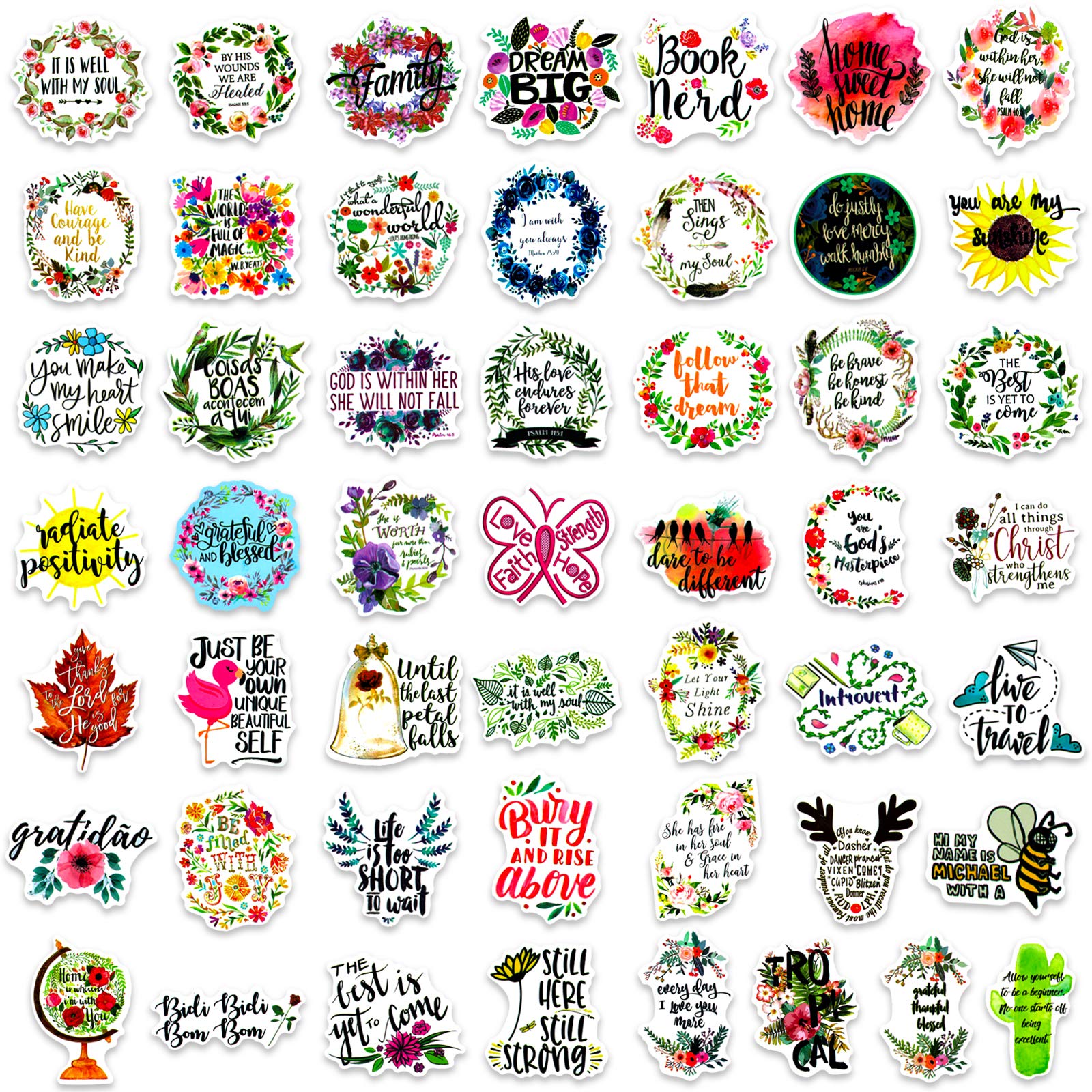 200Pcs Motivational Stickers, Inspirational Quote Stickers for Adults Students Teachers Employees, Vinyl Cute Stickers for Water Bottles Laptop Scrapbook