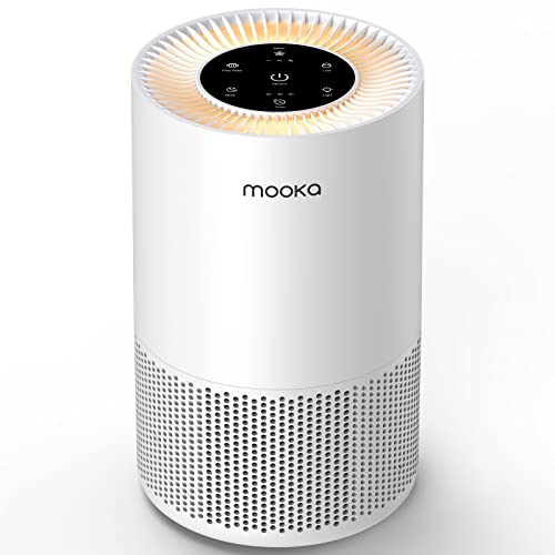 Air Purifiers for Bedroom Home, Mooka True HEPA Filter Cleaner with Fragrance Sponge for Better Sleep for Home Large Room Up to 880 Sq. Ft, Air Purifier for Pollen, Smoke, Dust, Pet Dander