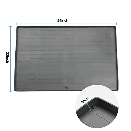 34 x 22 Inch Under Sink Mat for Kitchen Waterproof, Under Sink Tray with Drain Hole, Flexible Silicone Under Sink Mats, Sink Cabinet Protector Mats for Kitchen, Bathroom