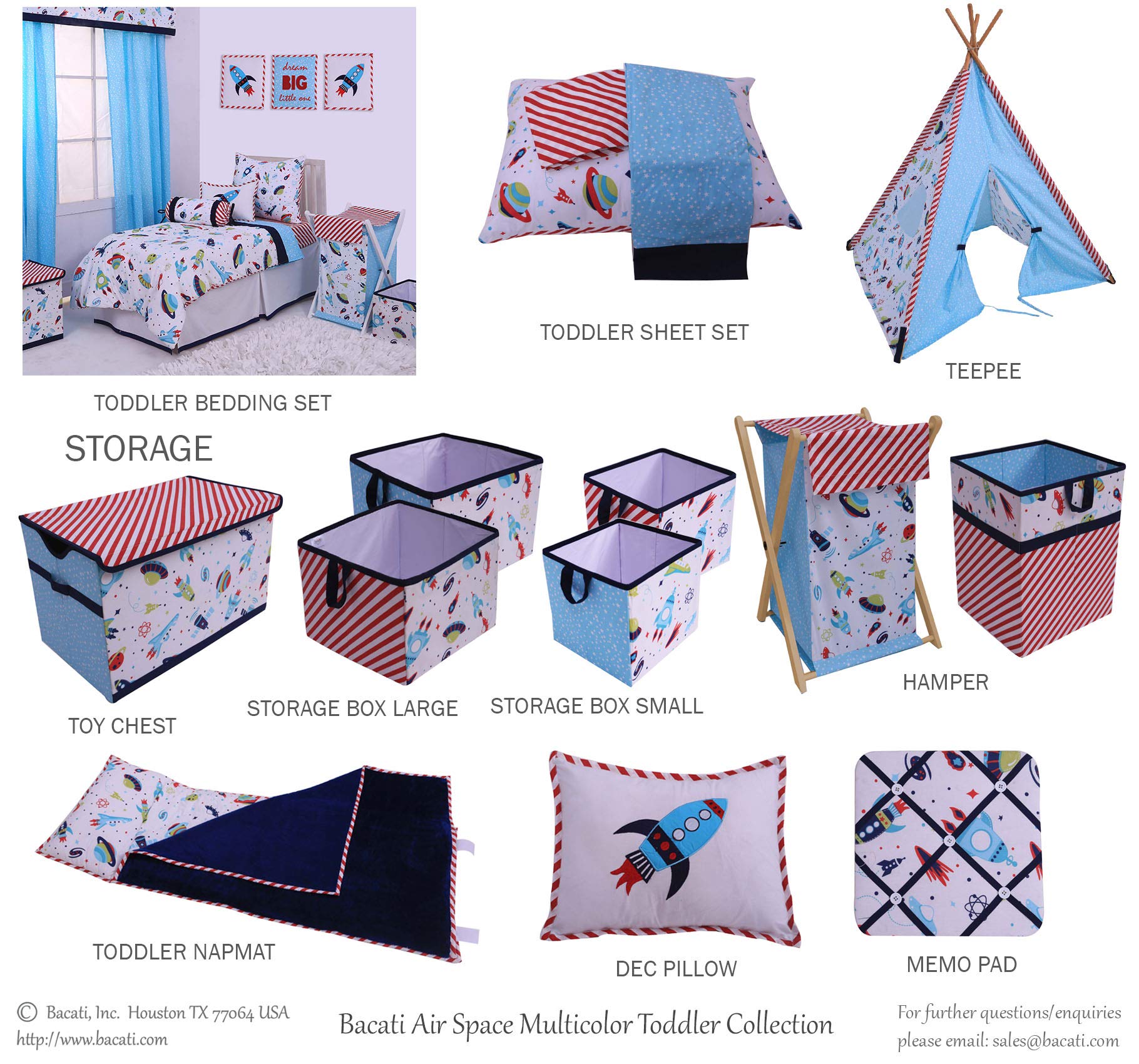 Bacati Space Multicolor Boys Navy Plush Blanket
