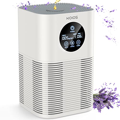 Air Purifiers for Home Bedroom, KOIOS H13 HEPA Pro Smart Air Purifier with Auto Speed Control for Pets Dust Hair Dander Smoke Allergies, Portable Air Filter with Fragrance Sponge for Small Room Office Desk Kitchen