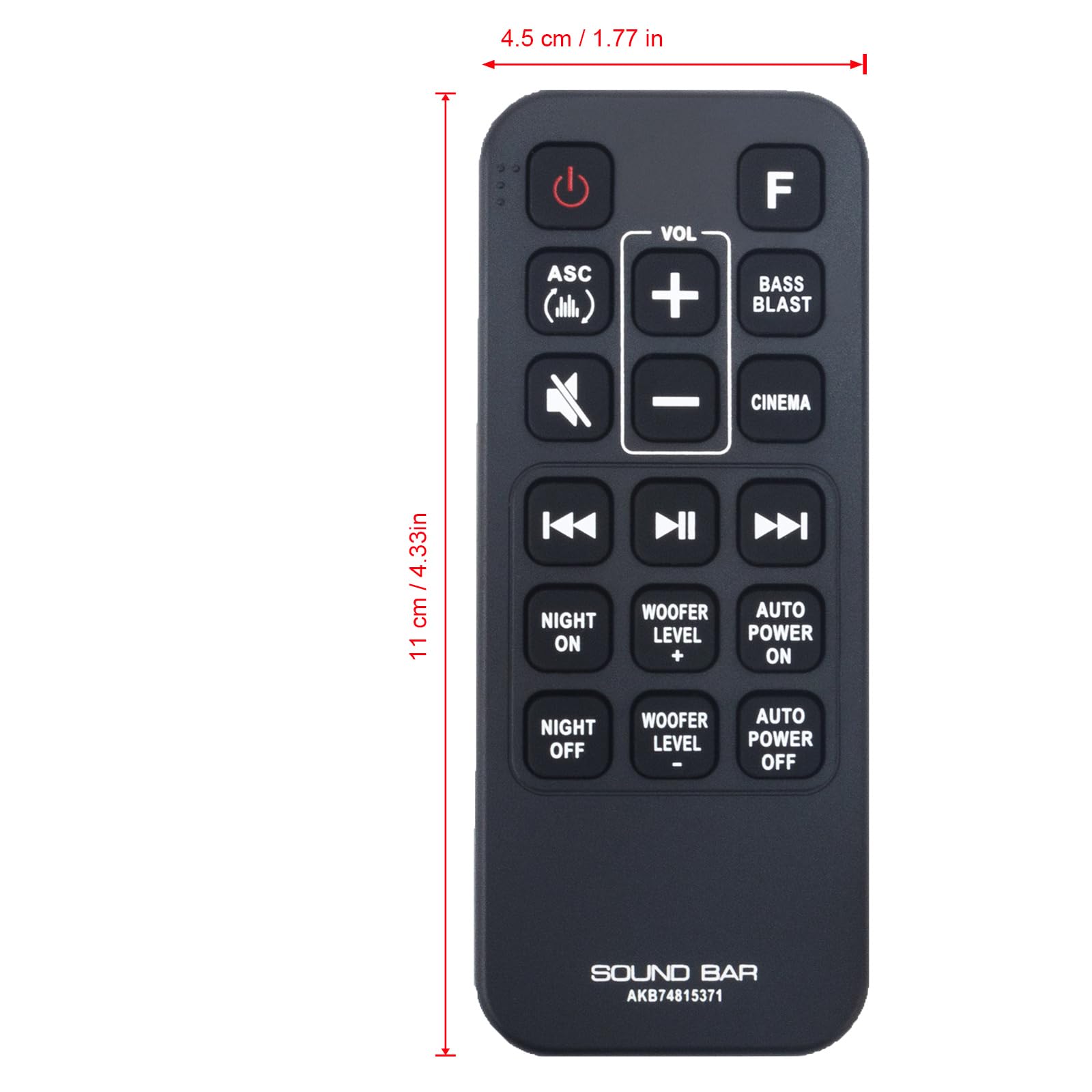 AKB74815371 Replacement Remote Fit for LG Wireless Sound Bar SK3D (SK3D, SPH4B-W) SK4D (SK4D, SPH4B-W) SJ4