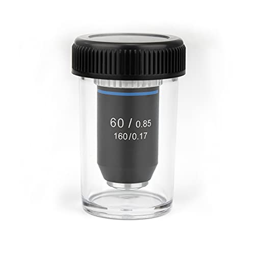 SWIFT 60X Achromatic Objective Lens, Research-Grade Objective Lens for Compound Biological Microscopes.