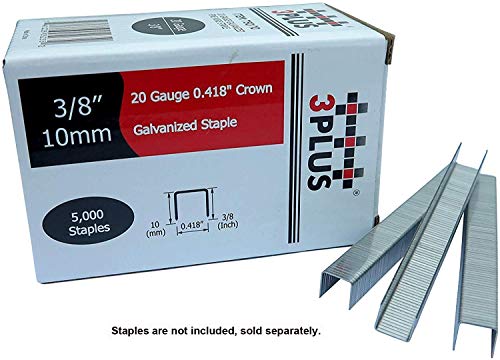 3PLUS HT5014SP Pneumatic 20 Gauge Stapler, T50 Upholstery Stapler, 1/4-Inch to 9/16-Inch