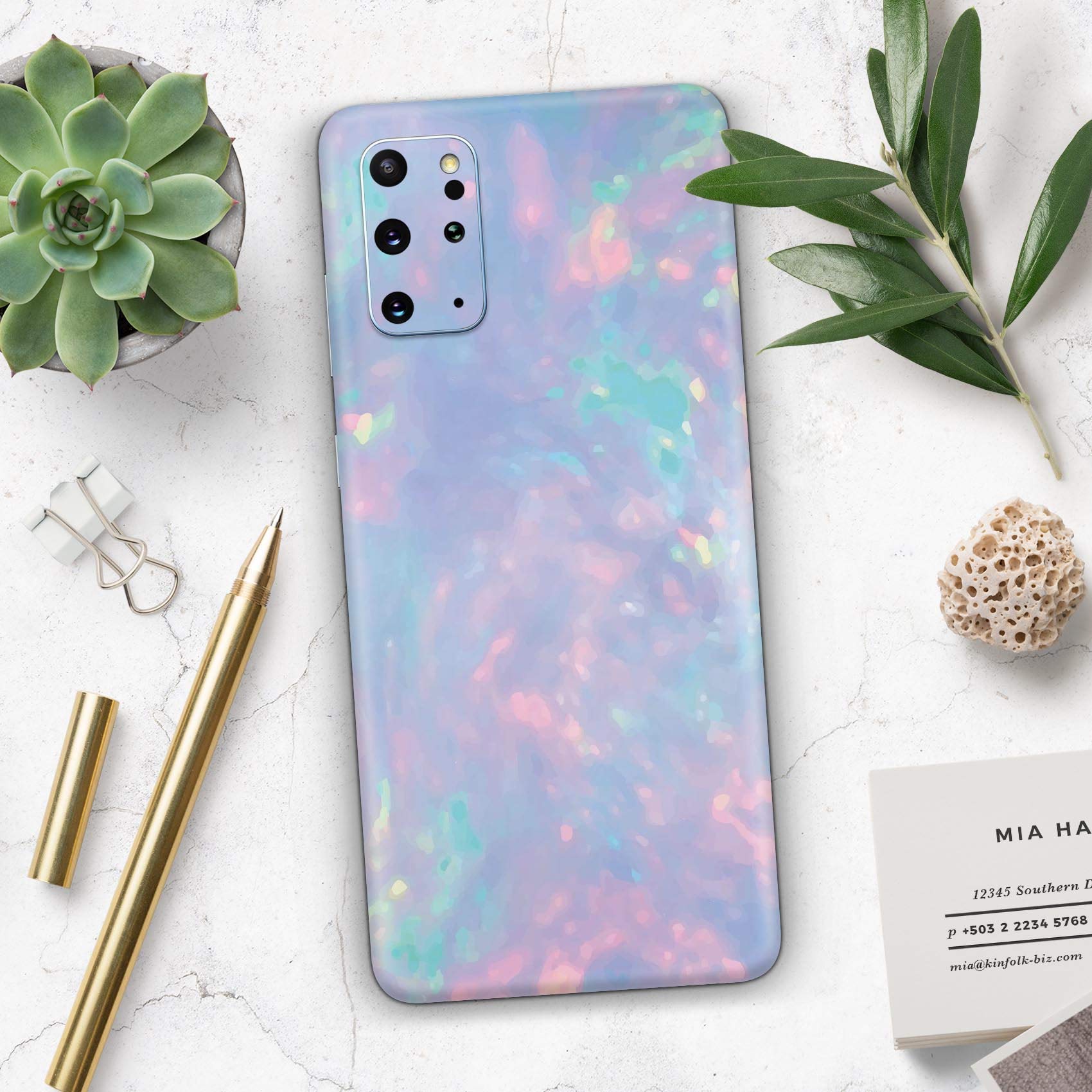 Design Skinz Blurry Opal Gemstone Skin Decal Vinyl Full-Body Wrap Kit Compatible with Samsung Galaxy Note 9