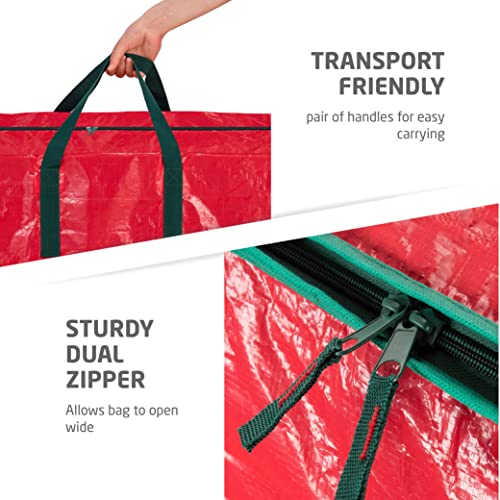 Zober 3-Pack Christmas Artificial Tree Storage Bag and Two Garland Bags; Holiday Tree Storage for Trees Up to 9 ft, Includes Card Slot, Dual Zipper, and Carry Handles; Tearproof 600D Oxford Material