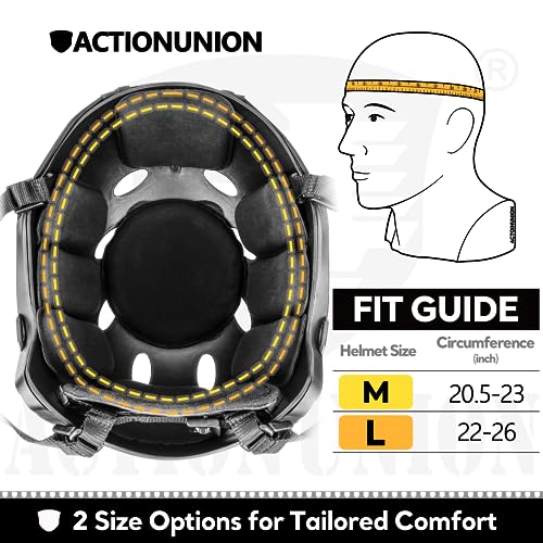 ACTIONUNION Airsoft Fast Helmet Basic Set PJ Type Tactical Paintball Helmet (Large, Black)