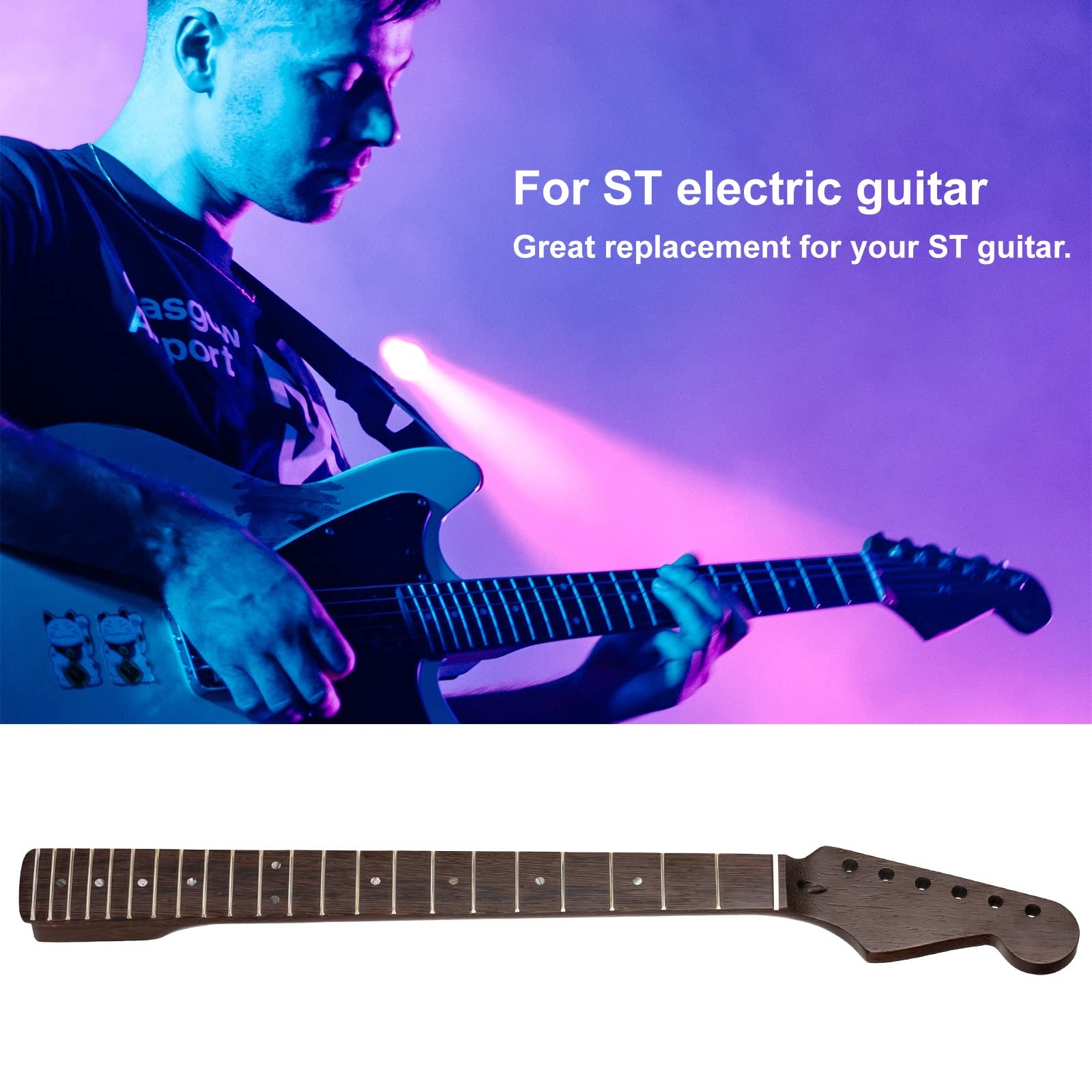 22 Fret ST Wenge Electric Guitar Neck for ST Style Guitar DIY Parts Replacement