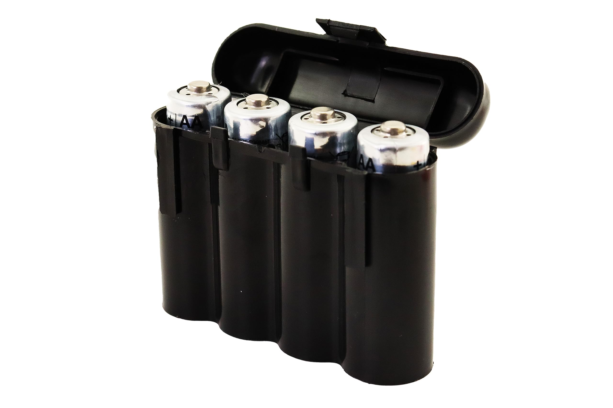 Birdz Set of 2 18650 & CR123A 4 Battery Holder Storage Case for 18650 Batteries - Black