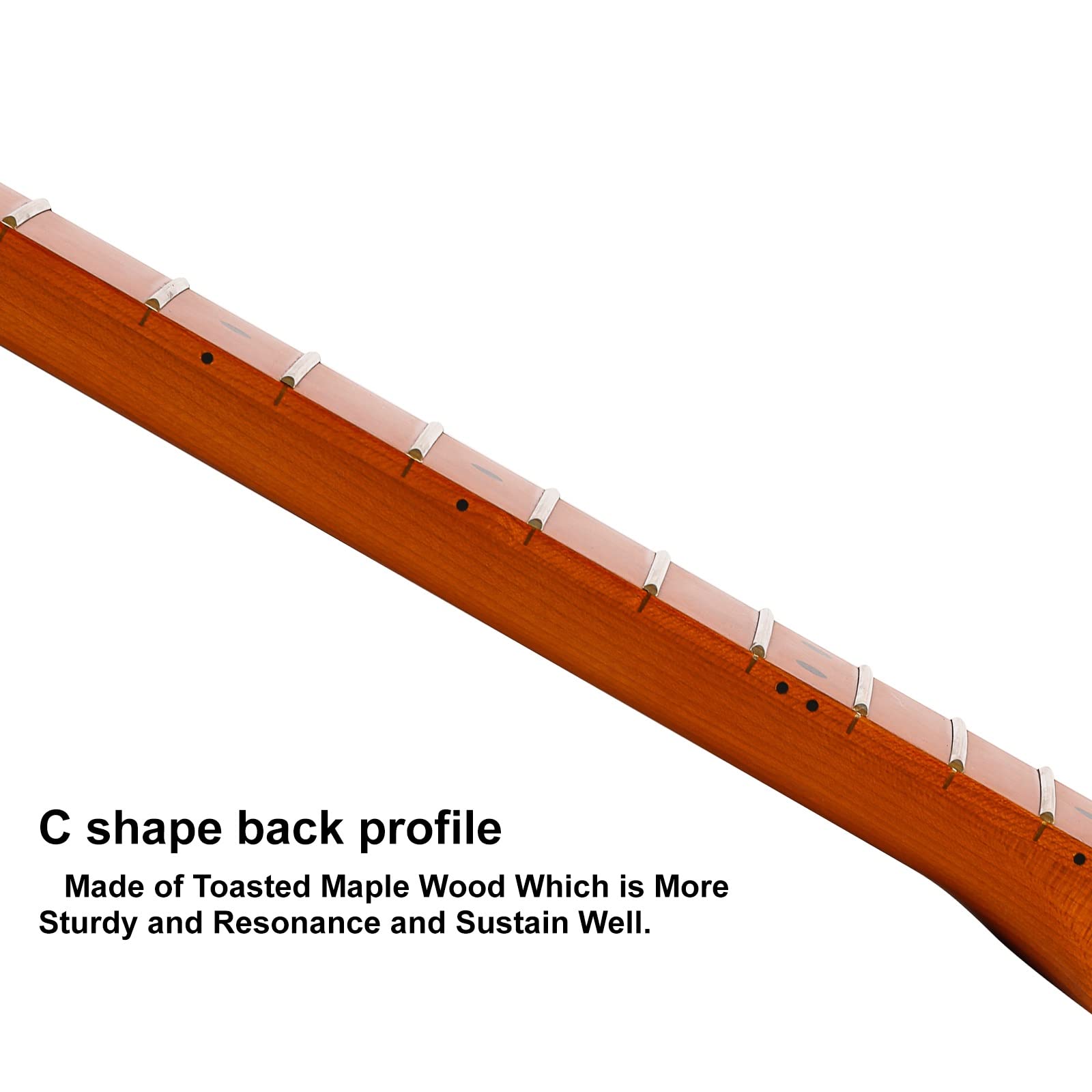 22 Frets Electric Guitar Neck Roasted Maple "C" Shape for TL Guitar Parts Replacement
