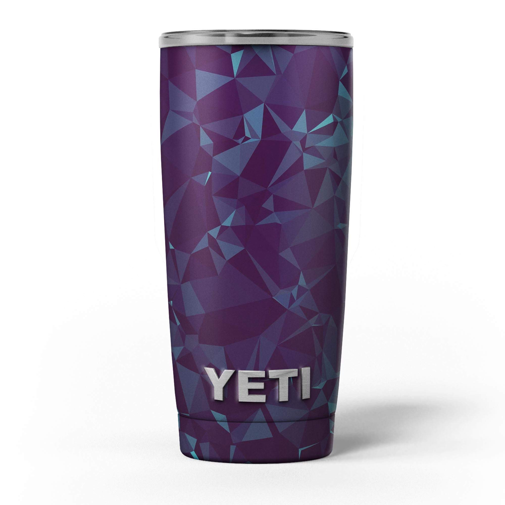 Design Skinz Dark Blue Geometric V15 - Skin Decal Vinyl Wrap Kit Compatible with The Yeti Rambler Cooler Tumbler Cups