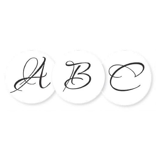 Current Personalized Brush Initial Envelope Seals- Set of 144, 1-1/2 Inch Round Stationery Stickers, Self-Stick, Choose Red, Green, Black or Purple Monogram