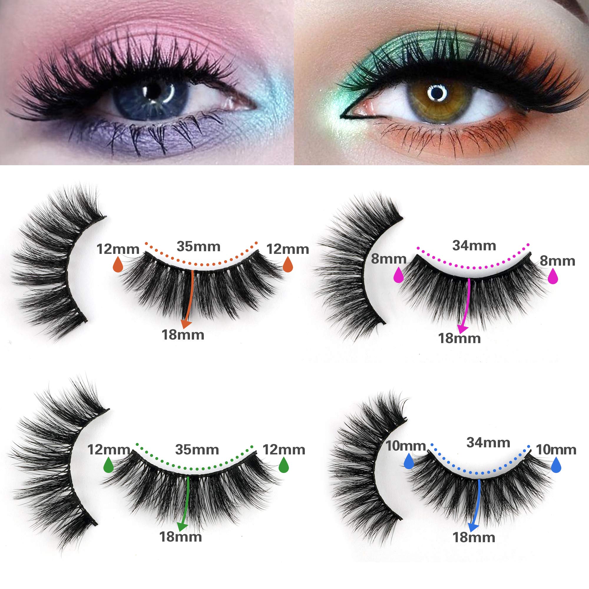 20 Pairs Lashes Wispy Eyelashes 4 Styles False Eyelashes 3D Faux Mink Lashes Wholesale Bulk Natural Fake Eyelashes Dramatic Long Eyelashes by Calphdiar
