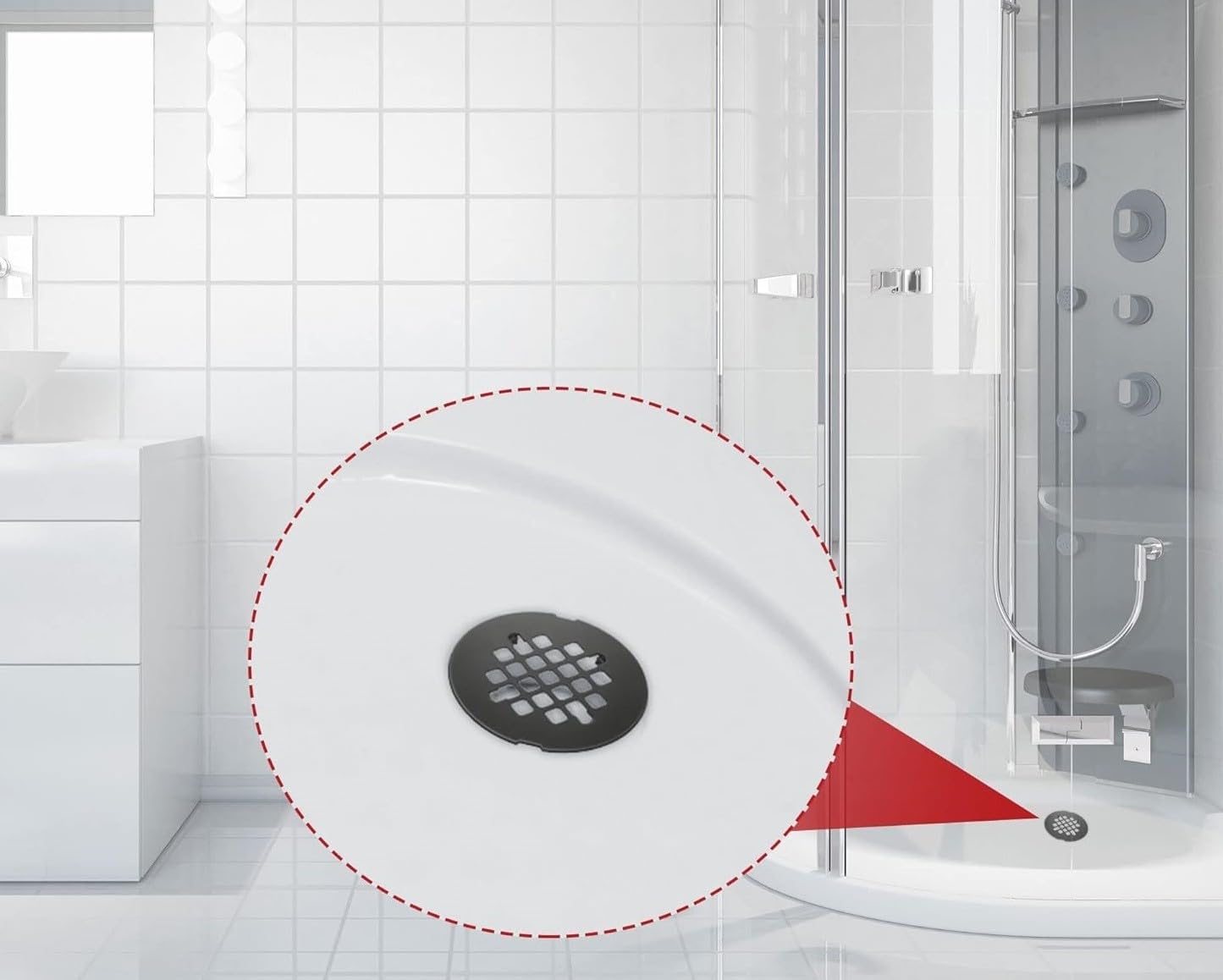4 1/4” Snap-in Shower Drain Grate - Matte Black - Replacement Cover - VHI - Handyman Designed & Tested in America - Will Never Bend or Break