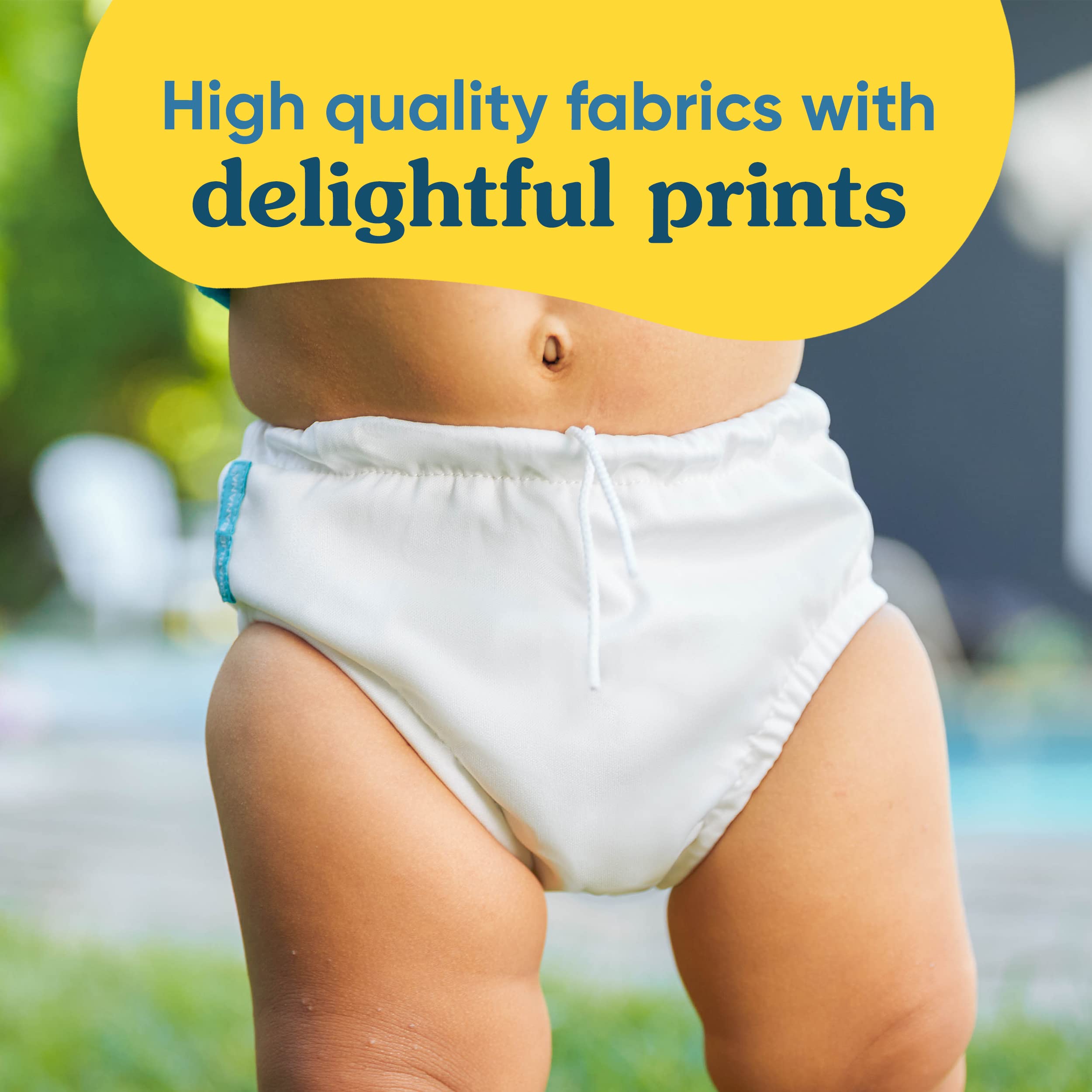 Charlie Banana Reusable Swim Diaper with Adjustable Drawstring, Soft and Snug Fit to Prevent Leaks, Pencil Stripes Blue, X-Large (27-44lbs)