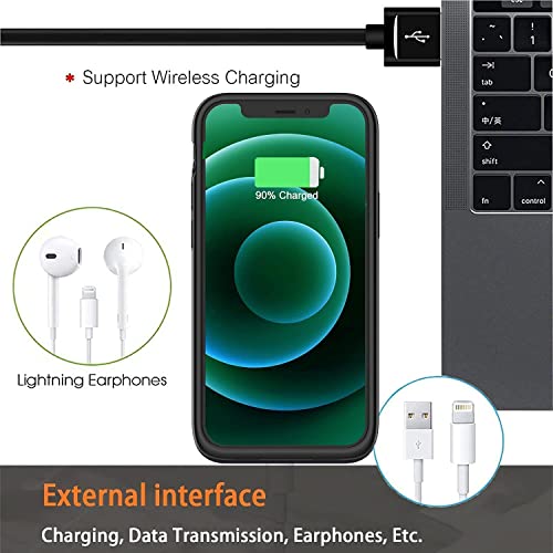 AFTRYOUGO Battery Case for iPhone 12/12 Pro(6.1 inches),7000mAh Ultra-Thin Portable Charger case, Supports MagSafe Wireless Charging, Compatible with iPhone 12 / iPhone 12 Pro (XDL-640MW)-Black