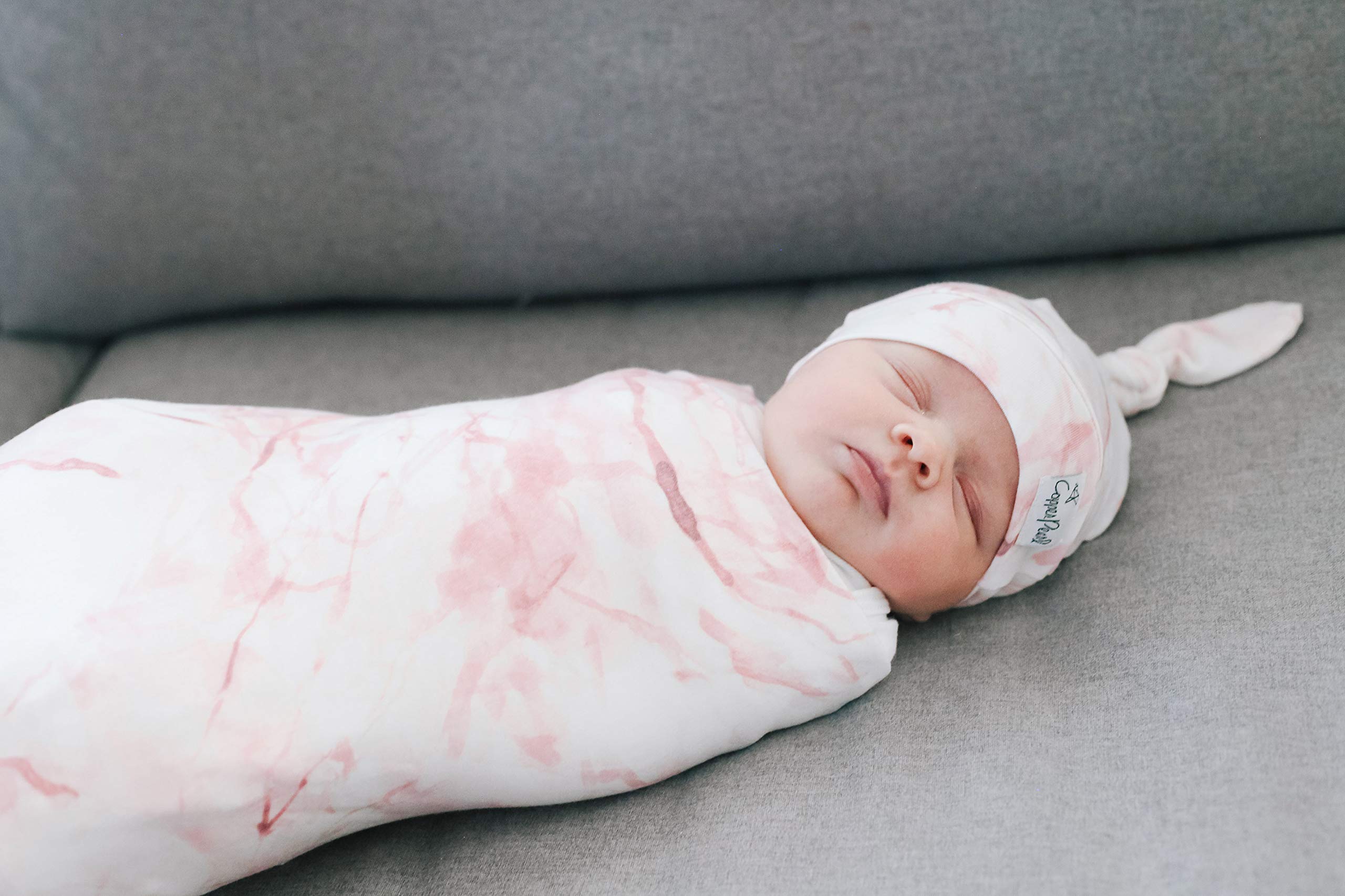 Large Premium Knit Baby Swaddle Receiving Blanket "Roxy" by Copper Pearl