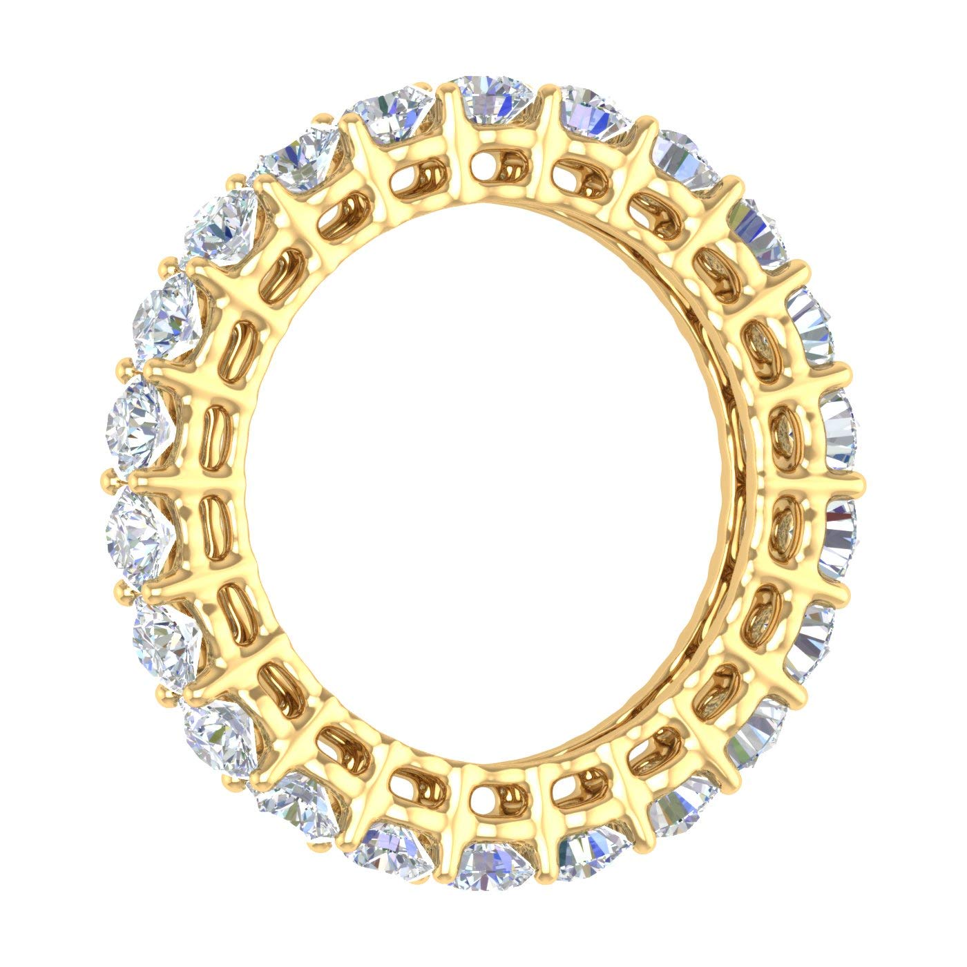 2.2 Carat Prong Set Diamond Eternity ring in 14K Yellow Gold - IGI Certified (Ring Size 4)