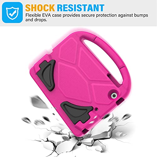 SUPLIK Kids Case for iPad Mini 1/2/3 (7.9"), Built-in Screen Protector Durable Shockproof Protective Cover with Handle Stand for 7.9 inch Apple iPad Mini 1st/2nd/3rd Generation, Pink