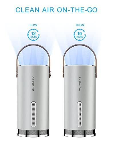 AirKitty Car Air Purifier, 3 in 1 Air Purifiers of UVC Light, Plasma Generator, Aviation Aluminum Enclosure,Siutable for Car, Office, Desktop, Small Room and Travel (Silver)