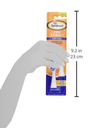 Spinbrush Pro Series Daily Clean Battery Toothbrush Refills, Soft, 4 Count