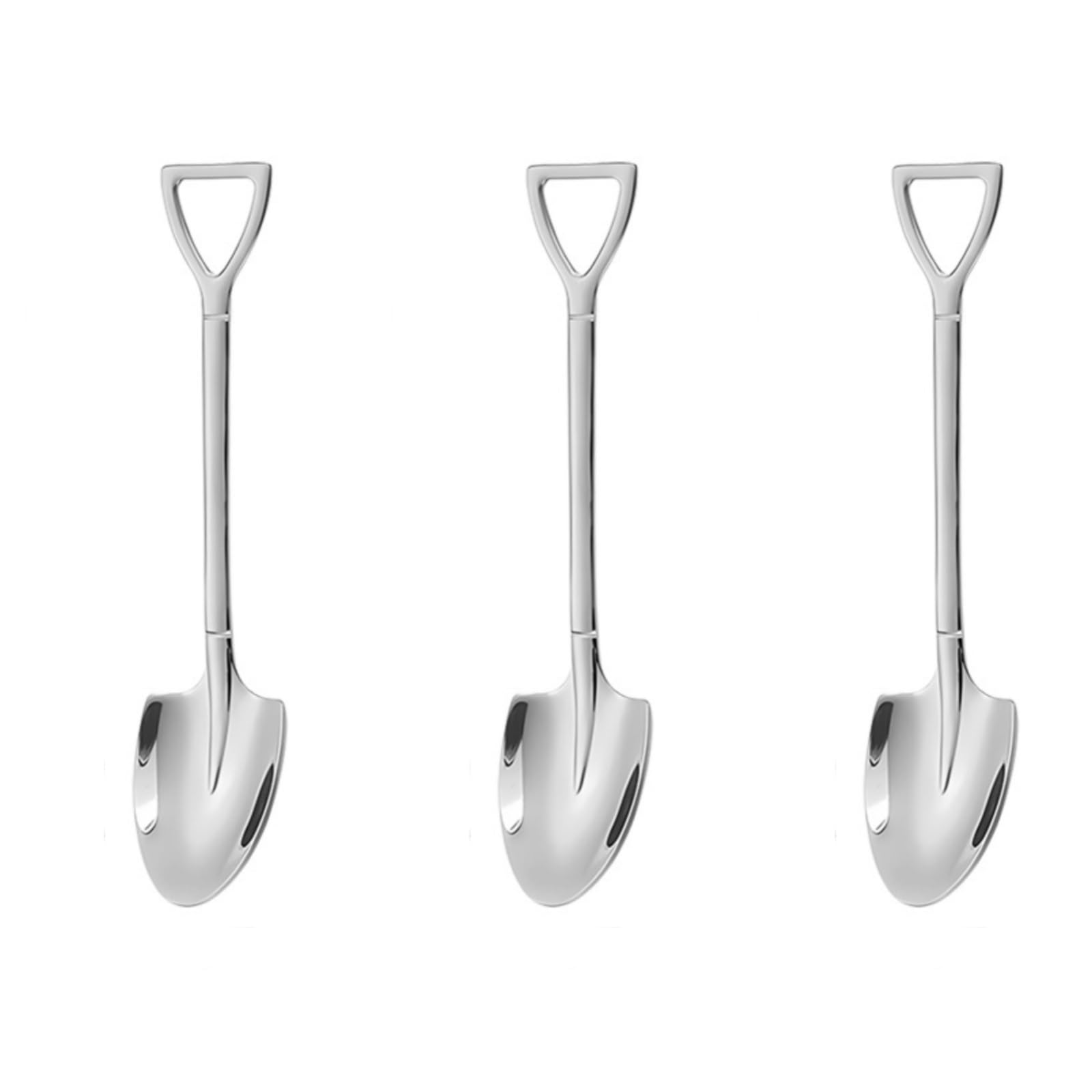 25 Pack Shovel Shape Demitasse Espresso Spoons, Stainless Steel Coffee Ice Cream Dessert Spoons for Home and Party