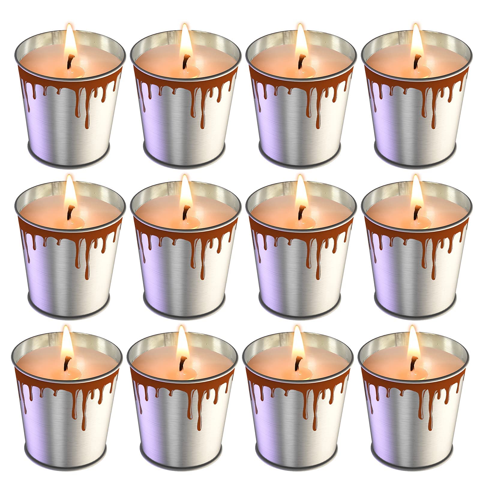 Airvibe Citronella Candles Outdoor Indoor,Decorative Scented Candles Set Long Lasting Natural Soy Wax for Garden Patio Yard Home Balcony,15 Hours Burn 12x2 Oz