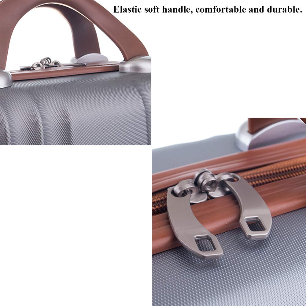 Exttlliy Mini Hard Shell Hard Travel Luggage Cosmetic Case, Small Portable Carrying Case Suitcase for Makeup (Rose Gold)