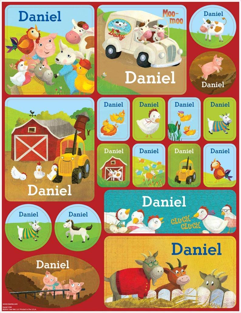 Personalized Stickers for Kids, Farm Animals - I See Me!