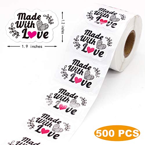 Rainbow & Handmade Small Shop & Business Stickers - Packaging Stickers (Made with Love)