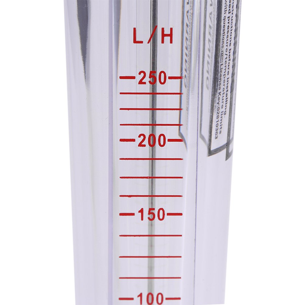 Akozon Rotameter Water Flow Meter Plastic Tube Type 25-250L/H Instantaneous Liquid Water Flow Meter Tube Flowmeter DN15 for Fertilizer l Fiber