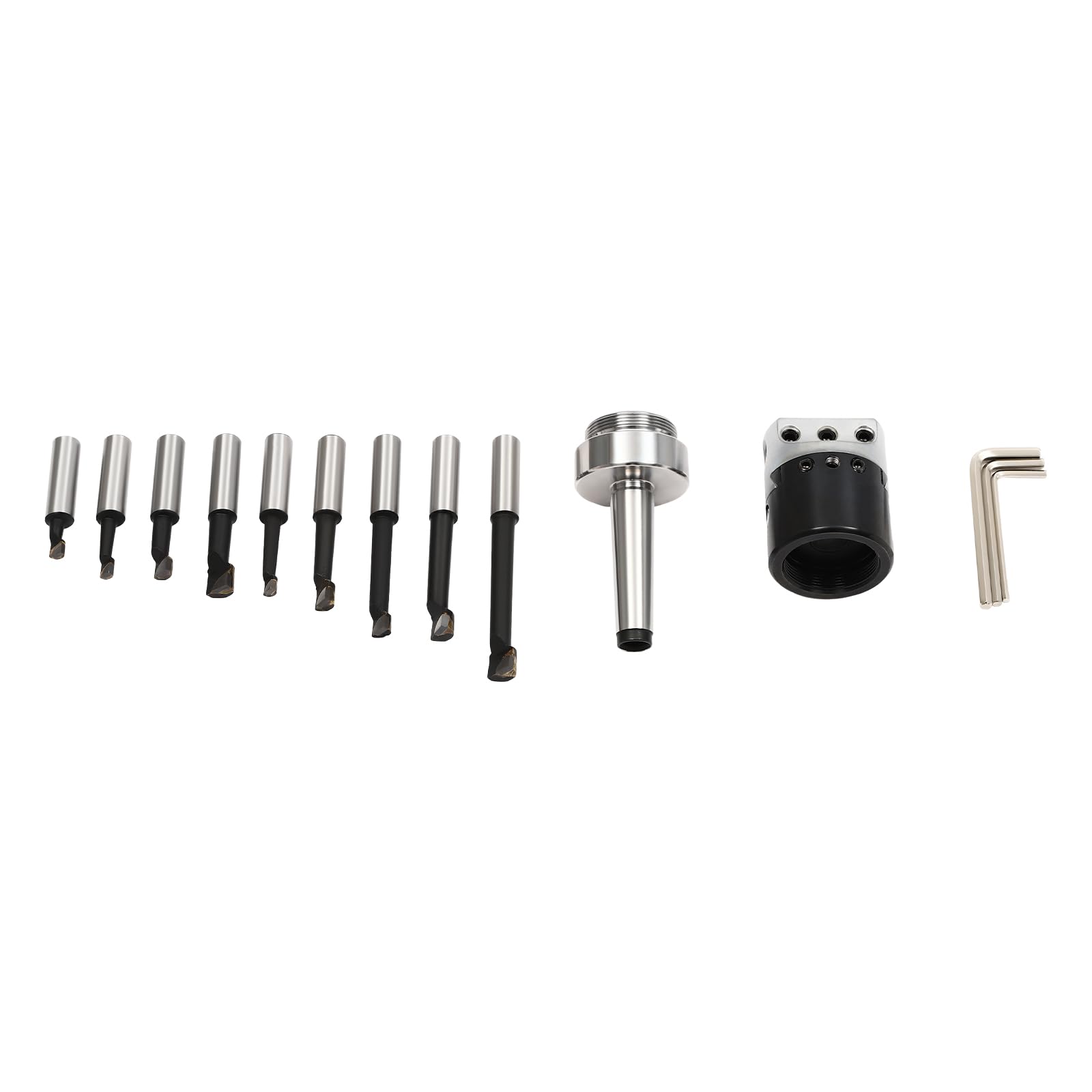 Boring Head MT2-F1 50mm + 9pcs 12mm Boring Bar CNC Milling Tools Kit Set
