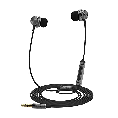 Betron BS10 Earphones Wired Headphones in Ear Noise Isolating Earbuds with Microphone and Volume Control Powerful Bass Driven Sound, 12mm Large Drivers, Ergonomic Design