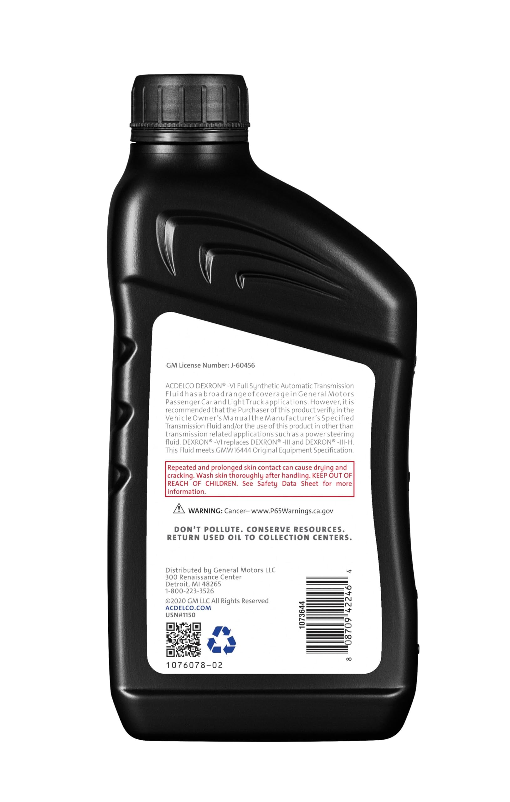 ACDelco GM Original Equipment 10-9243 (88865549) Dexron VI Full Synthetic Automatic Transmission Fluid - 1 qt