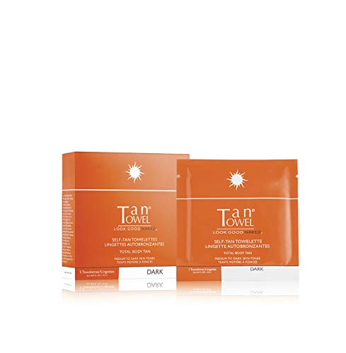 TanTowel Full Body Tan Towelettes - 5 Pack, Dark, 0.5 Fl Oz (Pack of 5)