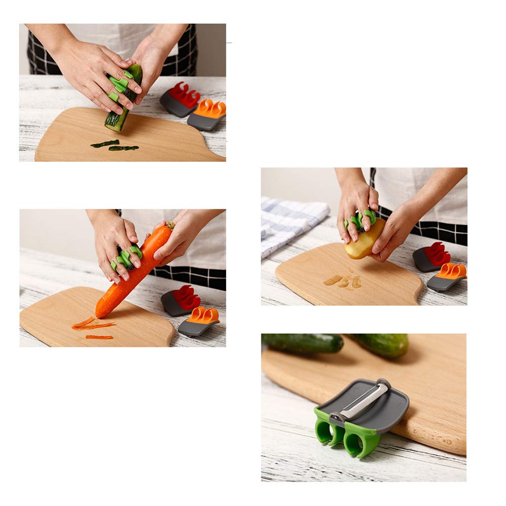 2 Pcs Hand Vegetable Peeler Palm Peeler Finger Grips Comfortable to Peel Potato & Carrot & Cucumber