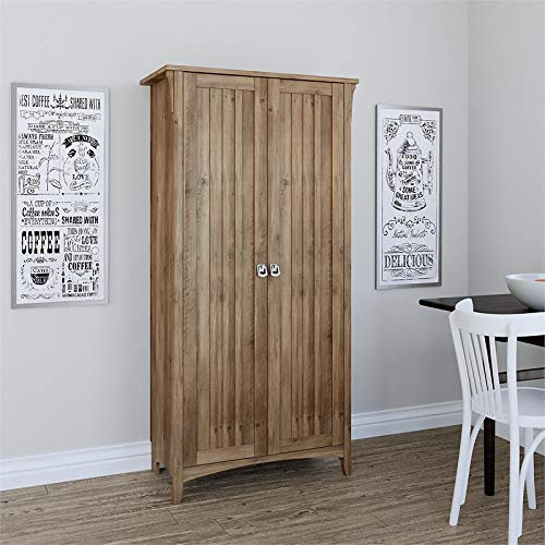Bush Furniture Salinas Kitchen Pantry Cabinet with Doors, Reclaimed Pine