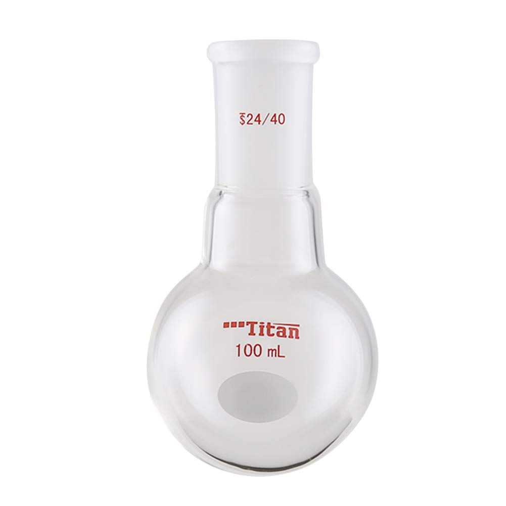 ADAMAS-BETA Lab Boiling Flasks 100ml Single Neck Boiling Flasks Borosilicate Glass with 24/40 Standard Taper Outer Joint