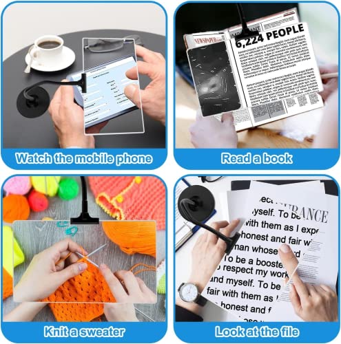 4X Magnifying Glass with Stand, 10"x6" Flexible Gooseneck Magnifying, Large Page Magnifier for Reading Small Prints & Low Vision Seniors with Aging Eyes