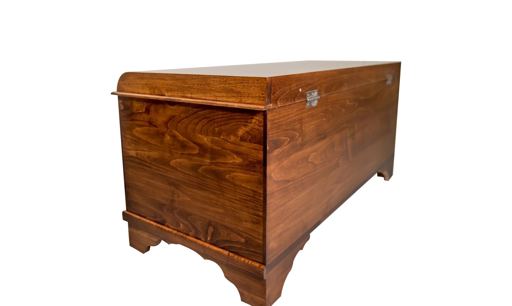 46" Cedar Hope Chest with Waterfall Top β Amish Cedar Chest w/Anti-Slam Hinges β Hope Chest with lock β Blanket Chest - Trunks for Blankets (Rustic Quartersawn Oak Wood, Asbury Stain, 46" Long)