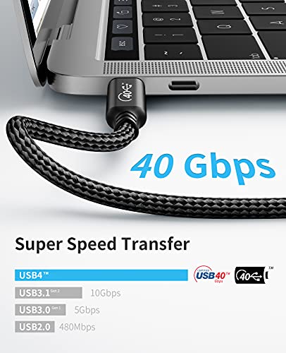 NIMASO [USB-IF Certified] Thunderbolt 4 Cable 3.3ft 40Gbps USB 4 Cable, USB C Display Cable with 8K Video and 100W Charging, Compatible with MacBook Pro, iMac, iPad, Thunderbolt 3 Cable, Hub,USB-C
