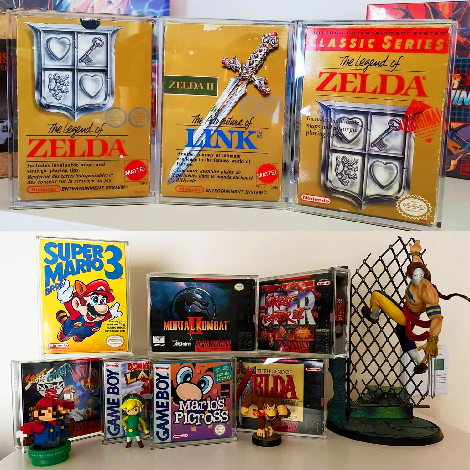 Acrylic Video Game Box Storage Case for Nintendo NES Video Game Box - 4MM Thick, Anti-Dust, Anti-UV, and Acid-Free Clear NES Holder, Video Game Covers by EVORETRO (Pack of 2)