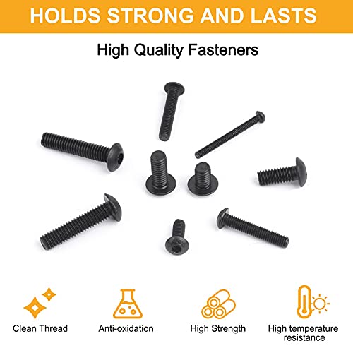 VIGRUE 900PCS M2 M3 M4 Hex Button Head Socket Cap Screws Bolts Nuts Washers Assortment Kit Alloy Steel with Allen Wrench