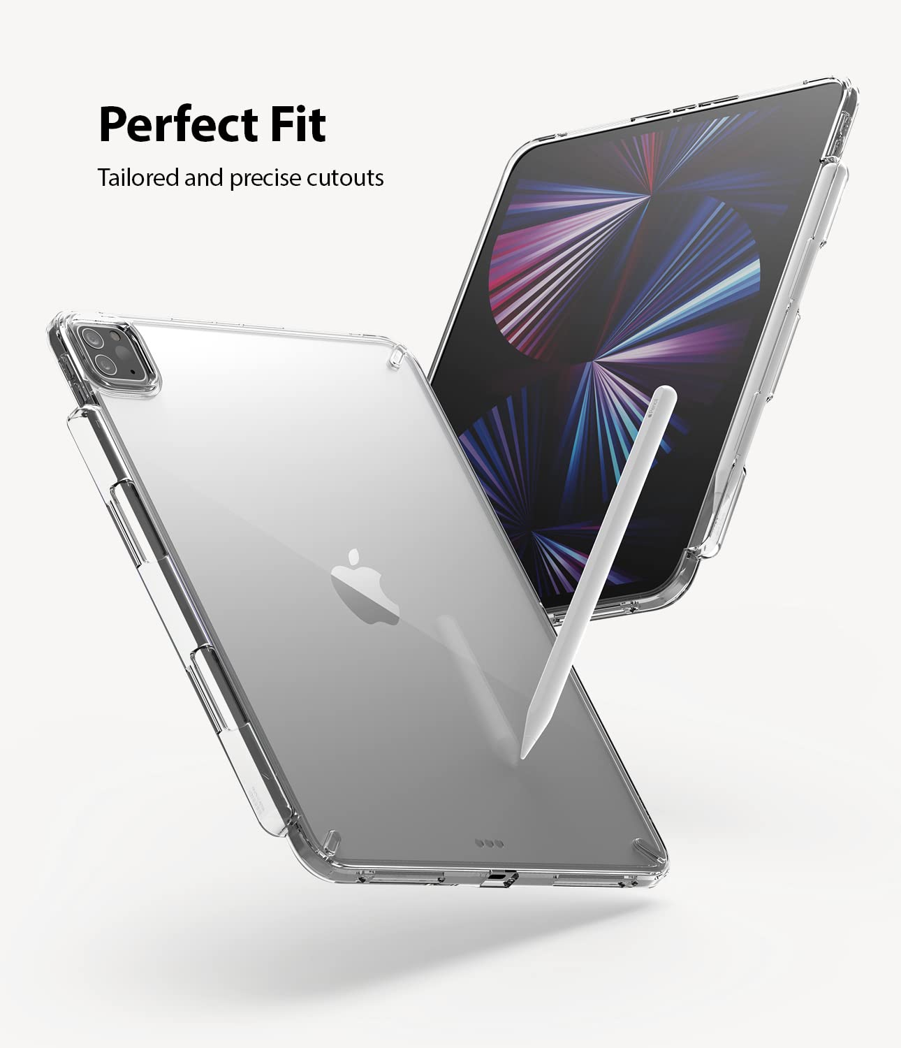 Ringke Fusion [Case + Pencil Holder] Compatible with iPad Pro 11 Inch Case (4th 2022, 3rd 2021, 2nd 2020, 1st 2018) Transparent Hard Back Shockproof Double Air Pocket Bumper - Clear